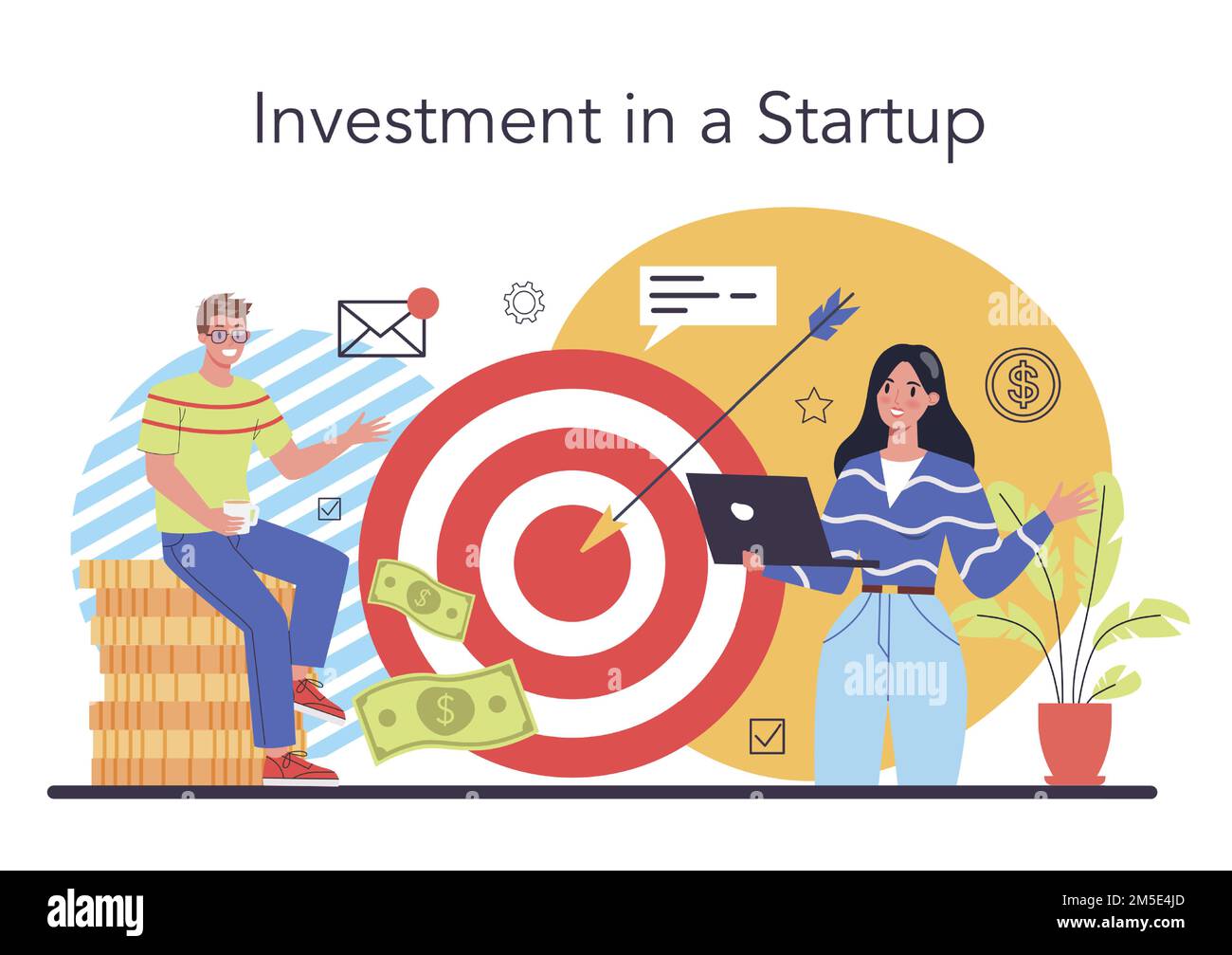 Crowdfunding concept. Financial support of new business project ...