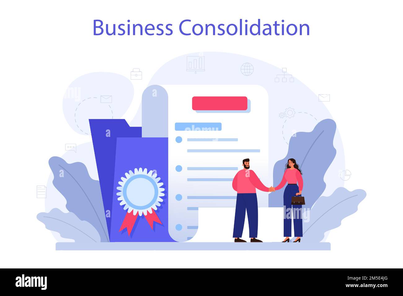 Business consolidation concept. Office characters working together in ...