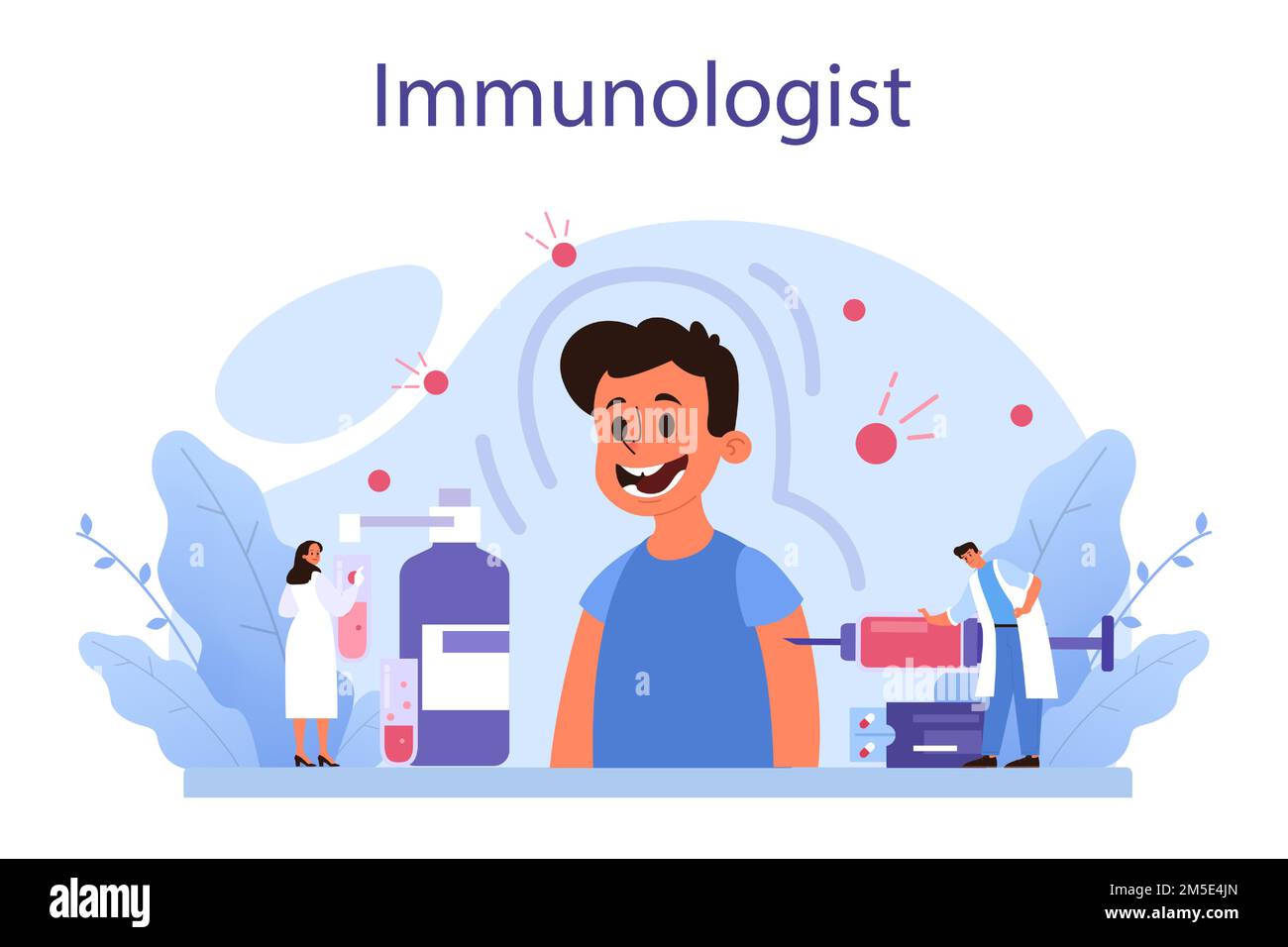 Professional immunologist. Idea of healthcare, virus prevention. Immune ...