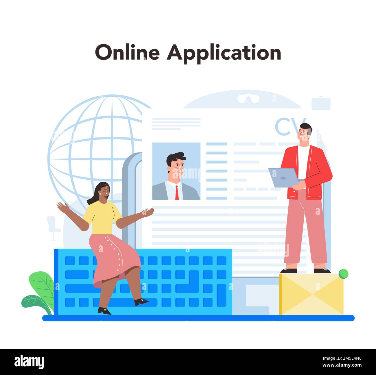Online job application concept. Idea of employment and hiring procedure ...