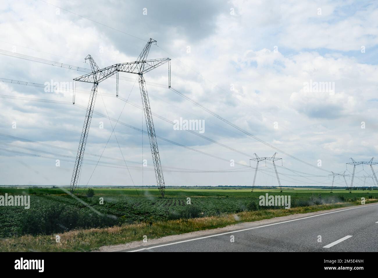 High -voltage line of Ukrainian power grids before the war in Ukraine ...