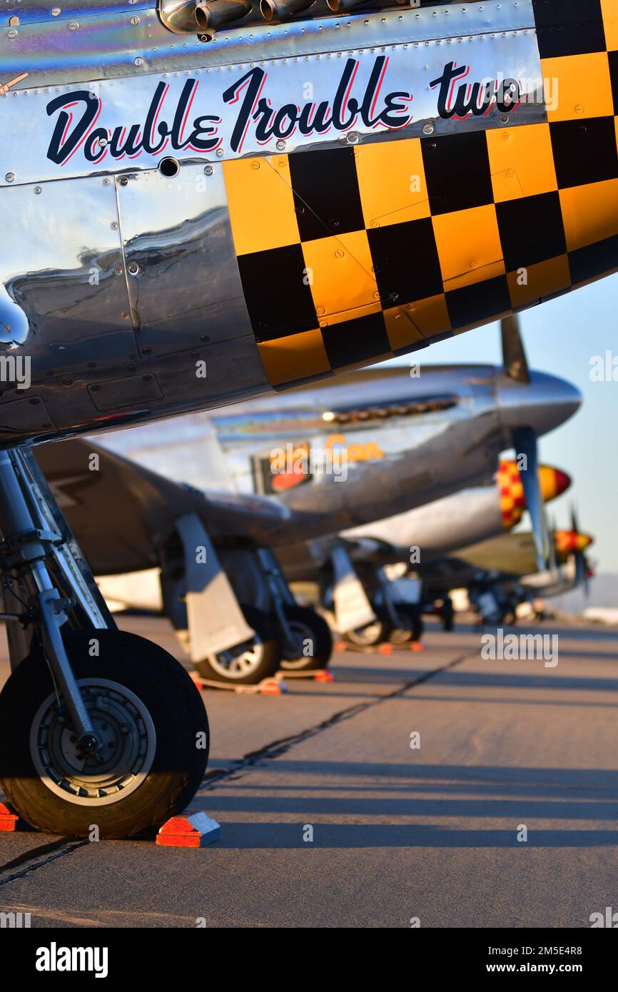 Historic Military aircraft from WWII sit on the flight line at Davis ...