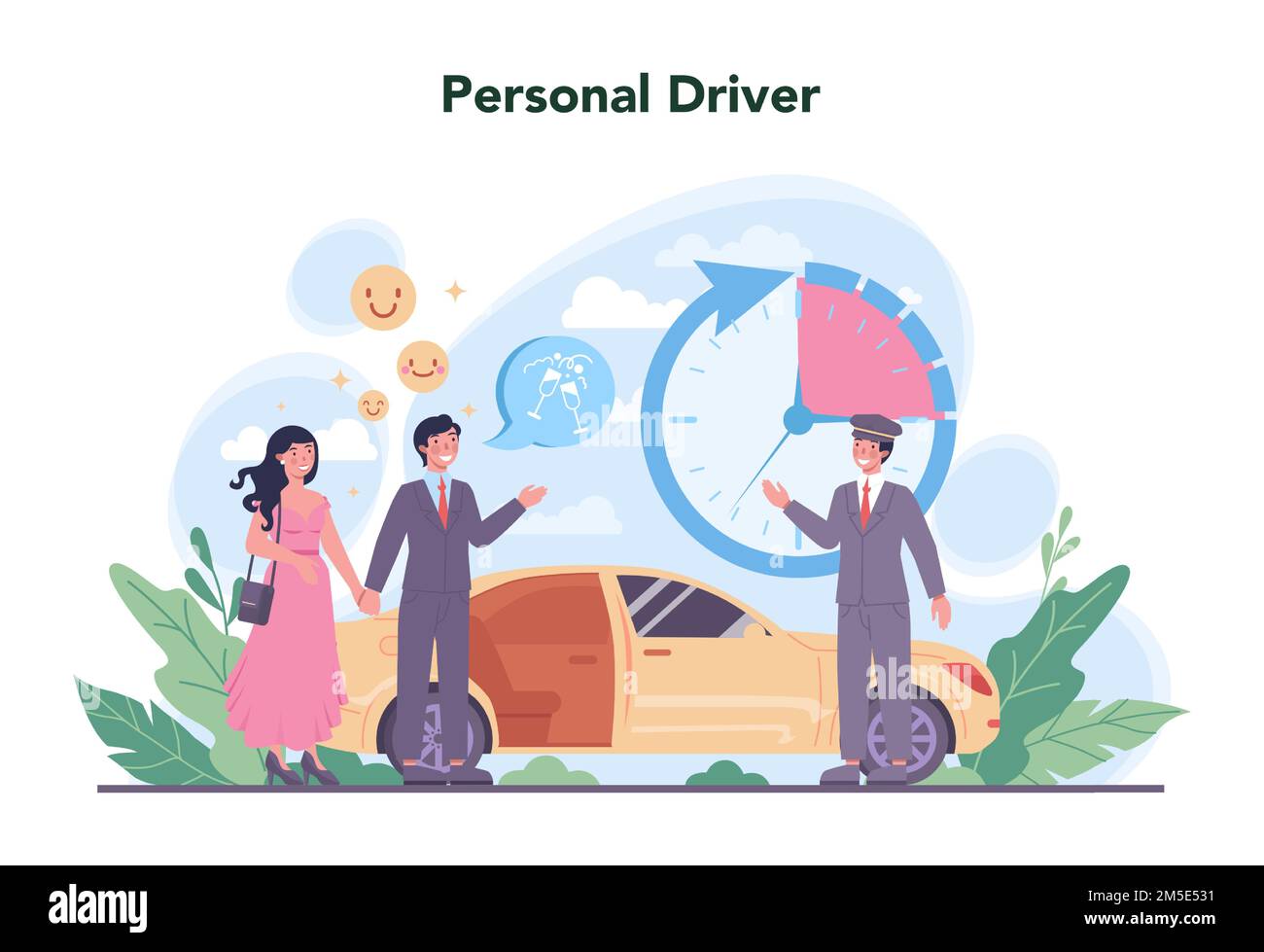 Drive service concept. Automobile cab with driver inside. Personal ...