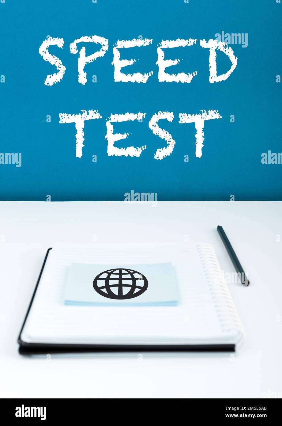 Sign displaying Speed Test. Word Written on psychological test for the ...