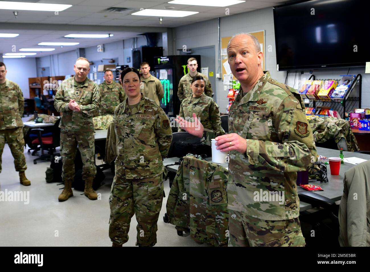 Maj. Gen. Bret Larson, 22nd Air Force commander and Chief Master Sgt ...