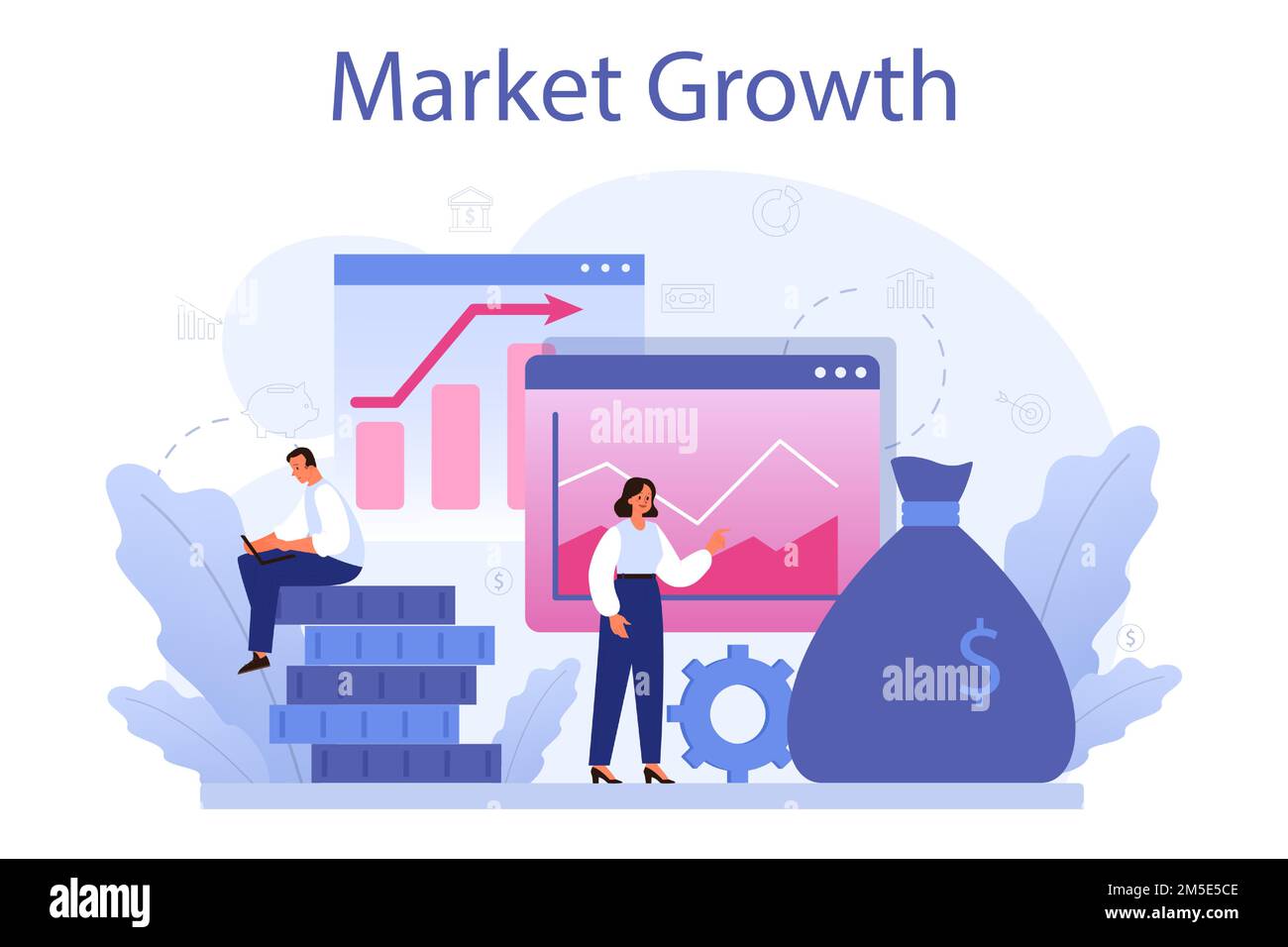 Market growth concept. Business progress. Business expansion. Idea of company promotion for a ...