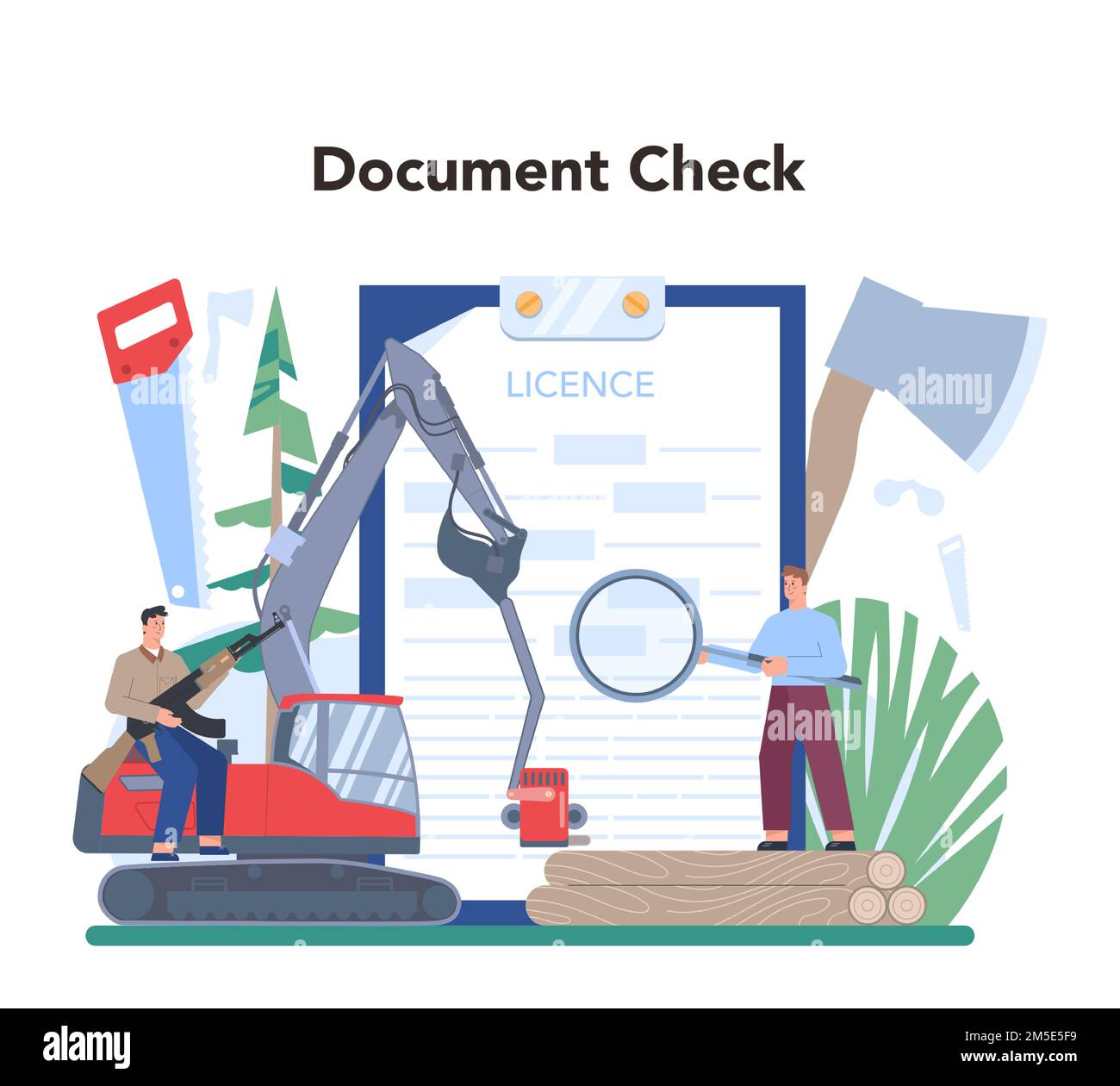 Forester concept. Wood protection and rehabilitation. Forest ranger ...