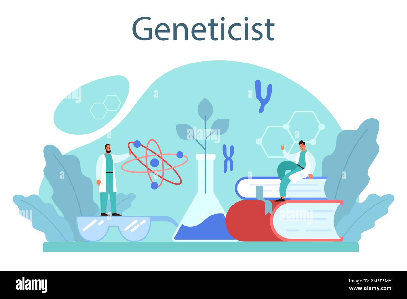 Geneticist concept. Medicine and science technology. Scientist work ...