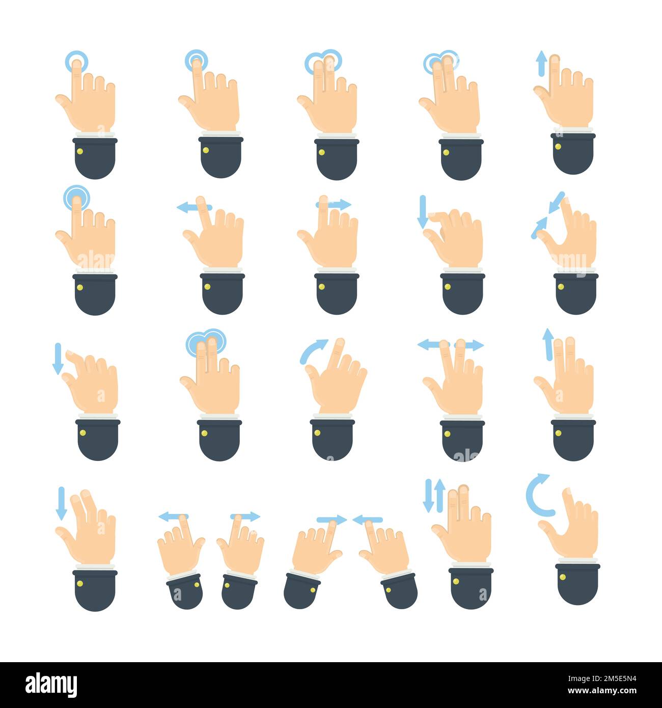 Hand gestures set. Hand in suit showing techno gestures as swipe, drag ... Hand gestures set. Hand in suit showing techno gestures as swipe, drag ...