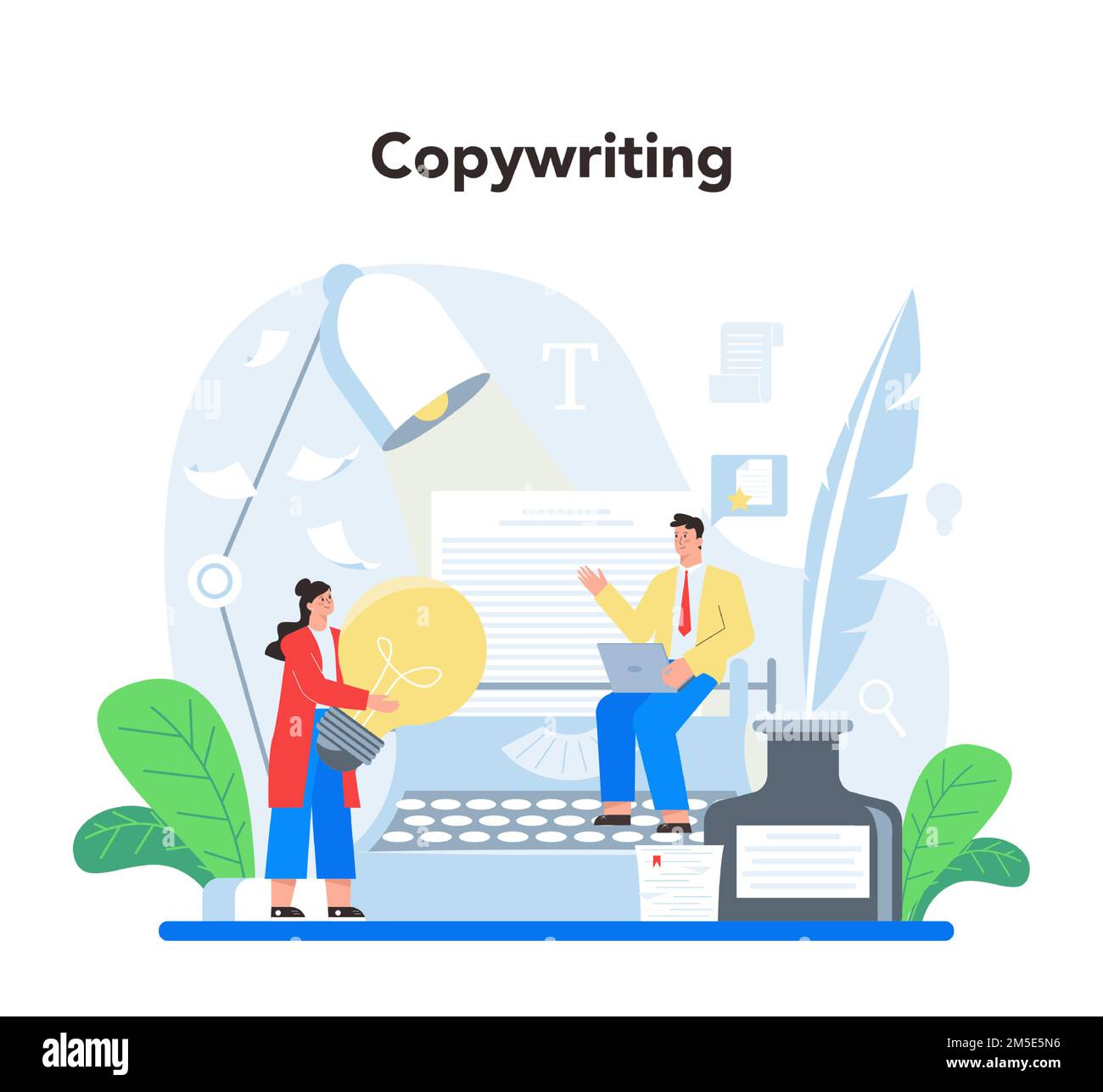 Copywriter concept. Writing and designing texts, creativity and ...