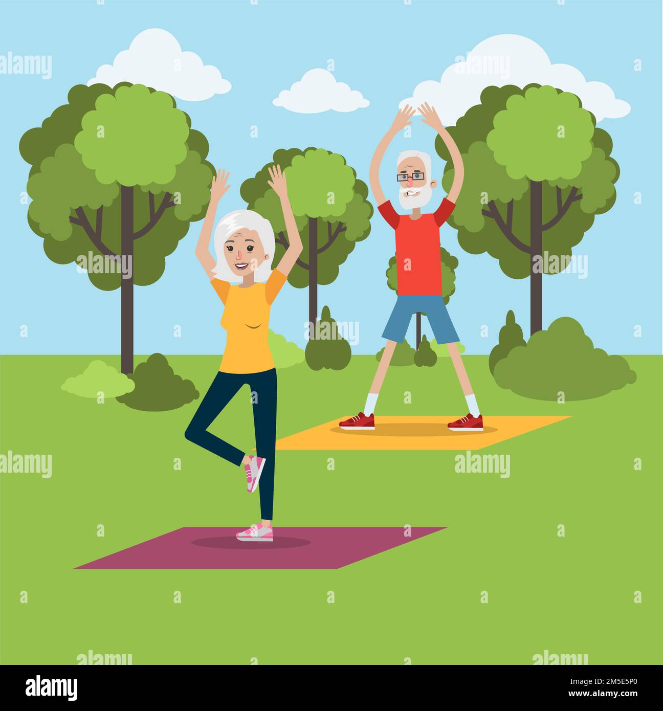 Physical activity for older people Stock Vector Images - Alamy