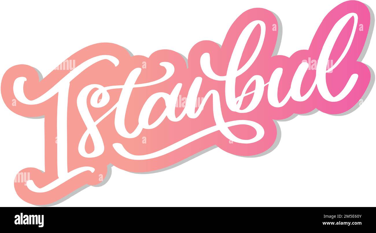 Istanbul. Hand lettering. Vector logo of Istanbul in black color with ...