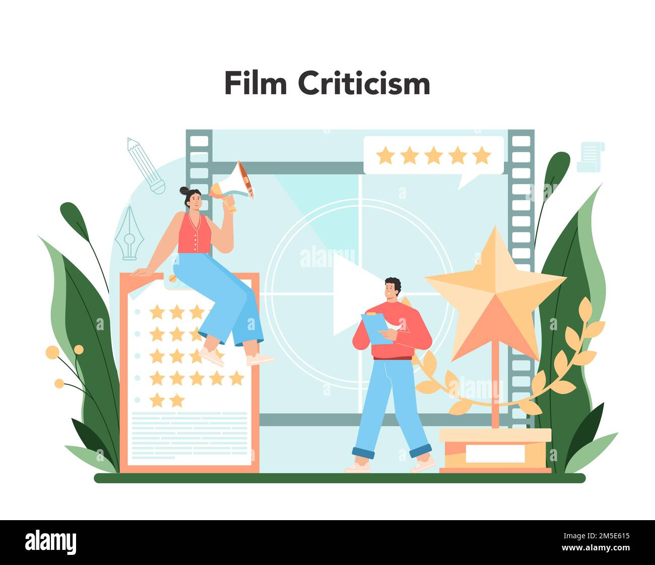 Professional critic concept. Journalist making review and ranking piece ...