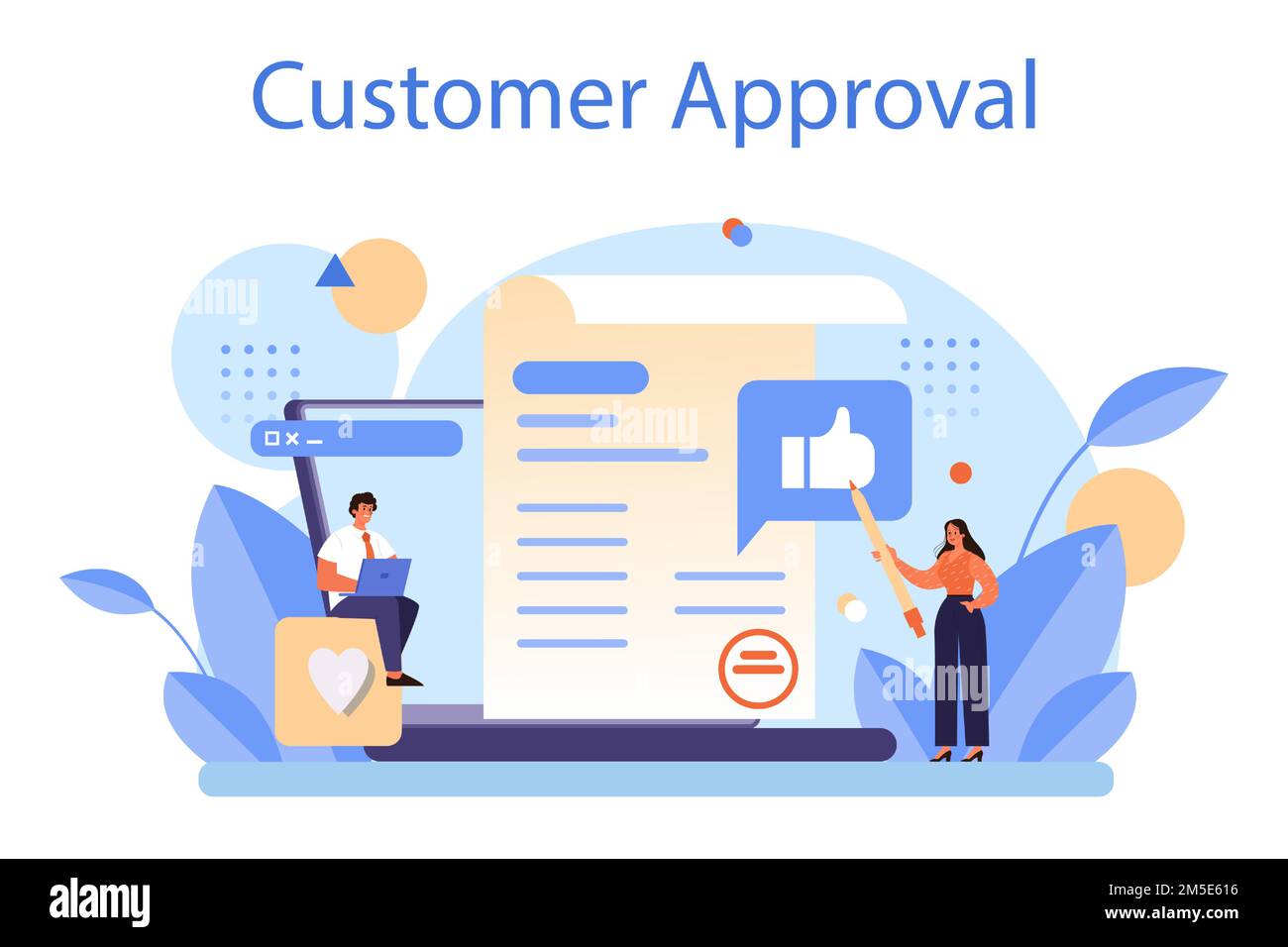 Customer approval concept. Marketing program development for client ...