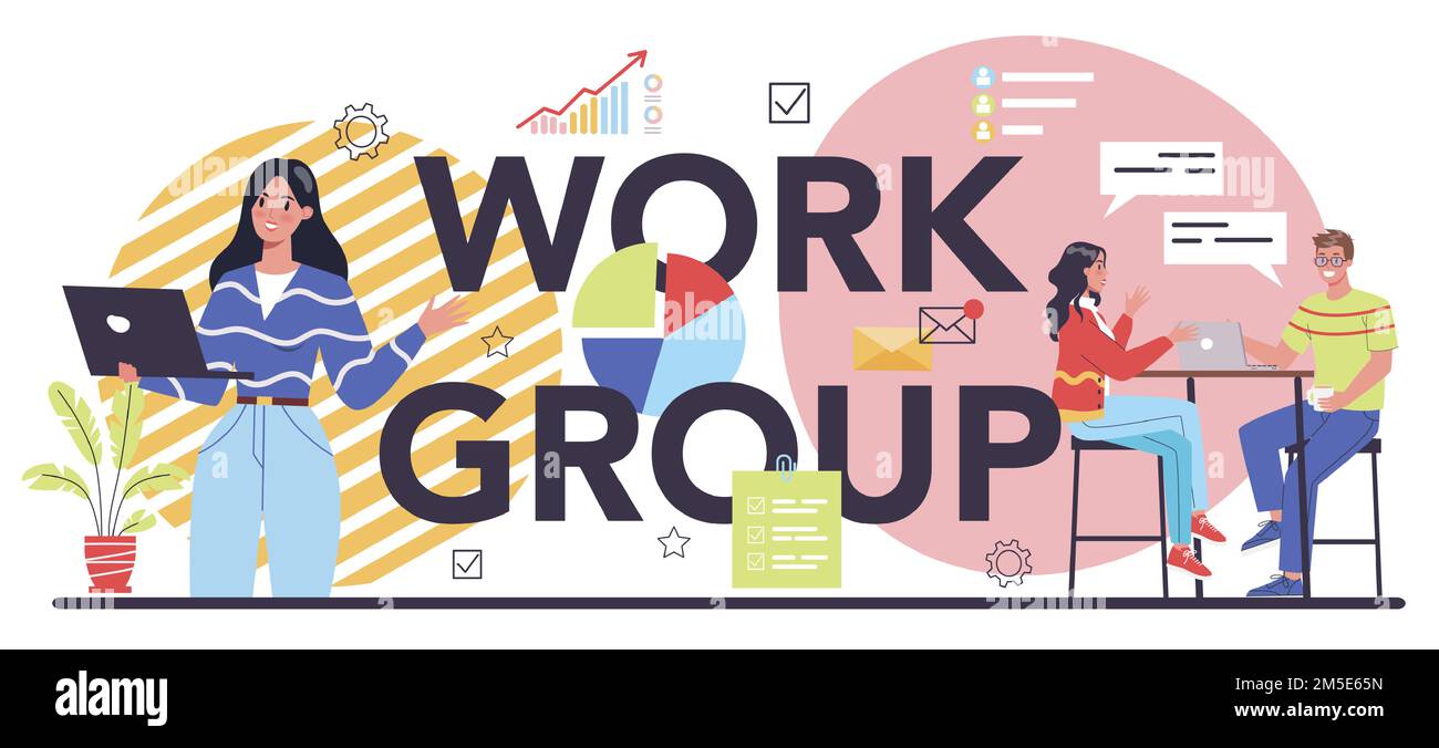 Work group typographic header. Business teamwork. Idea of partnership ...