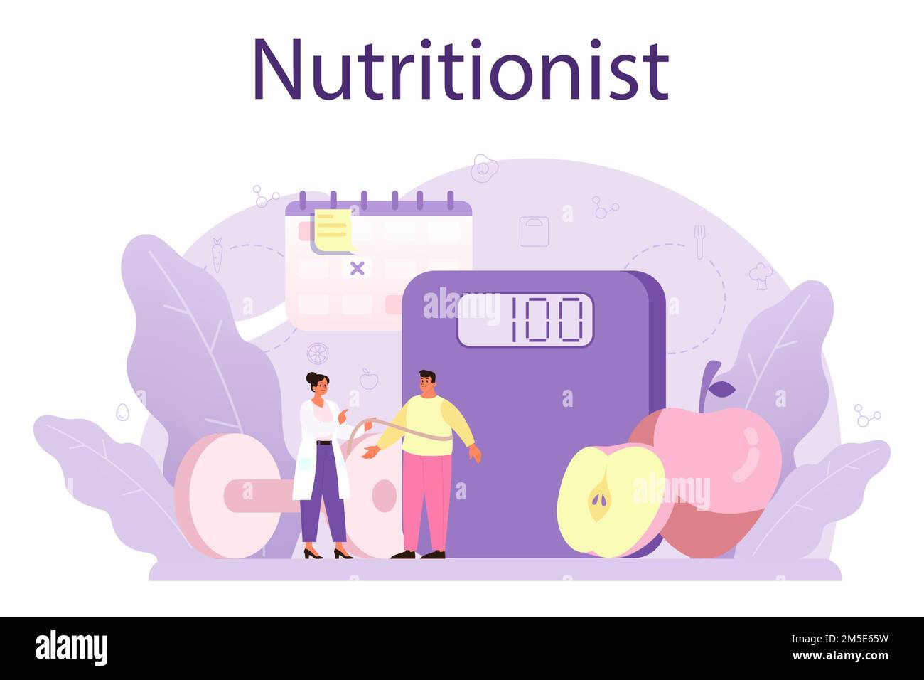 Nutritionist concept. Nutrition therapy with healthy food and physical ...