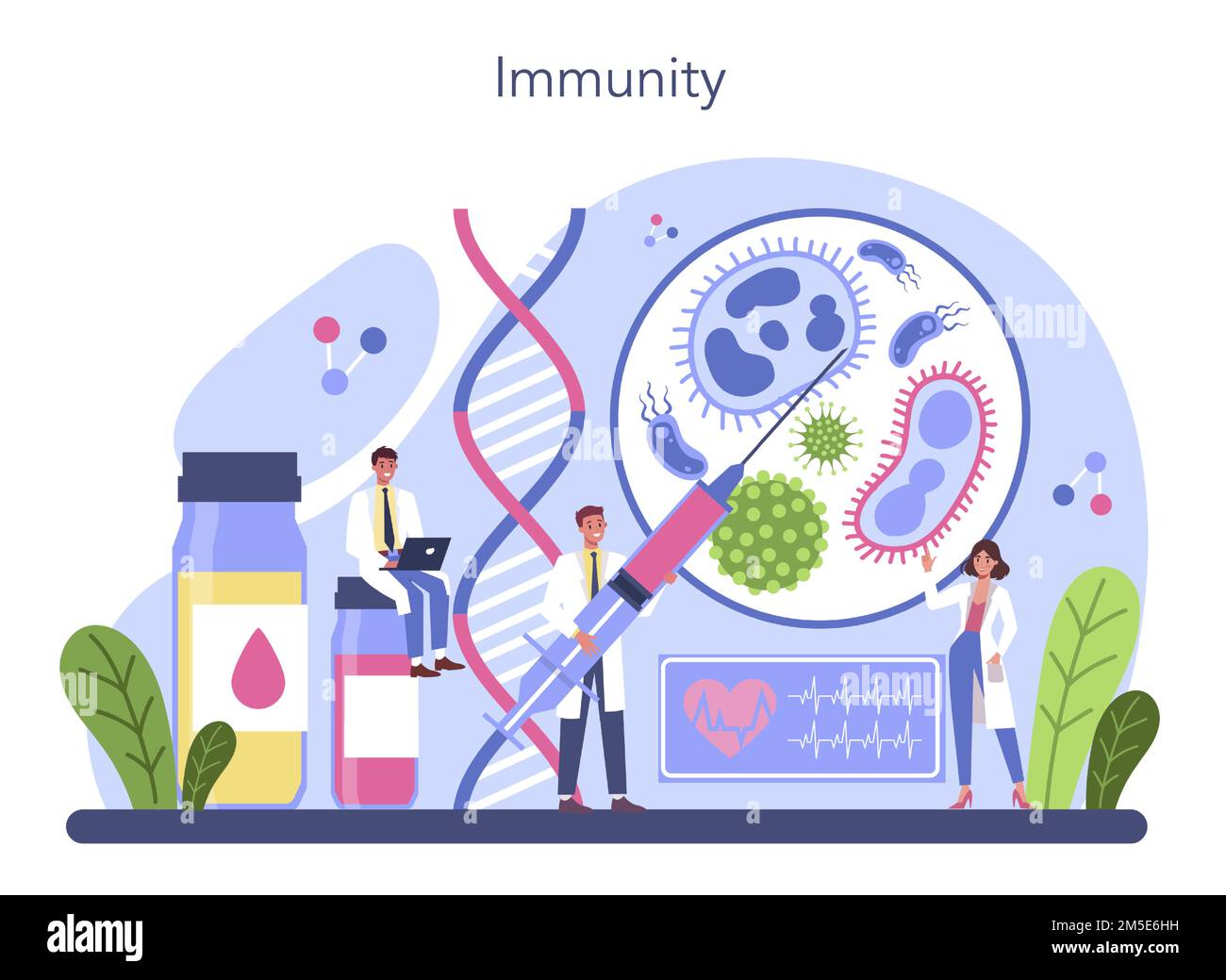 Professional immunologist. Idea of healthcare, virus prevention. Immune ...