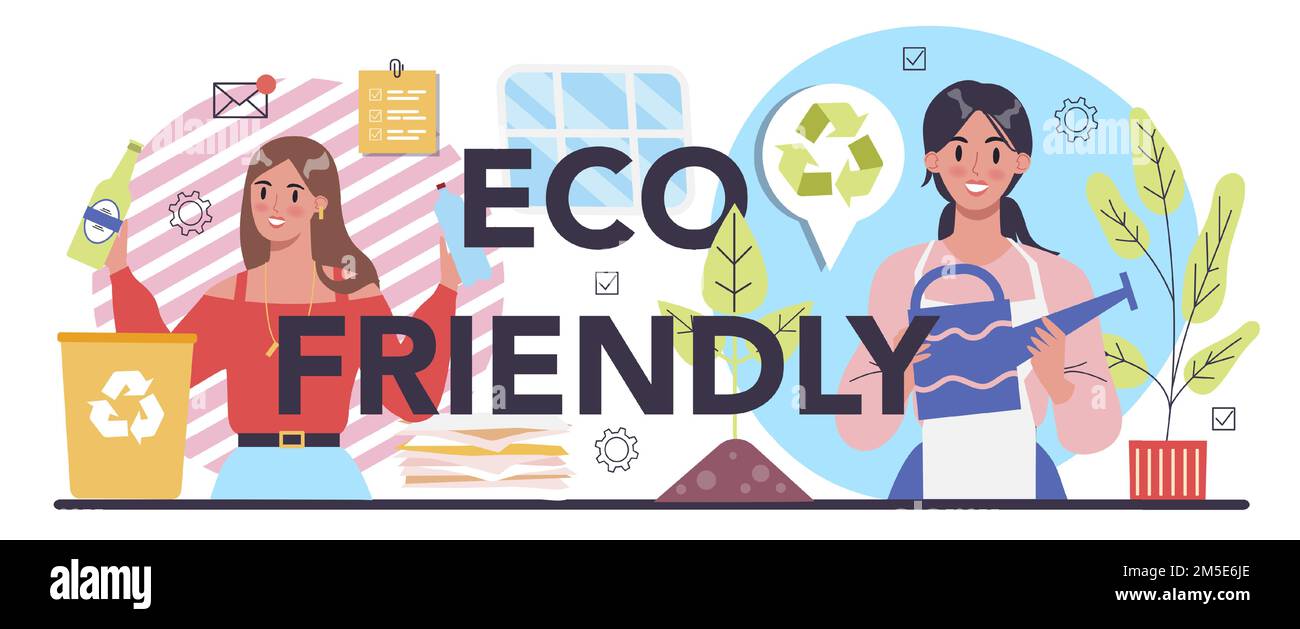 Eco friendly typographic header. Idea of environmental protection and ...