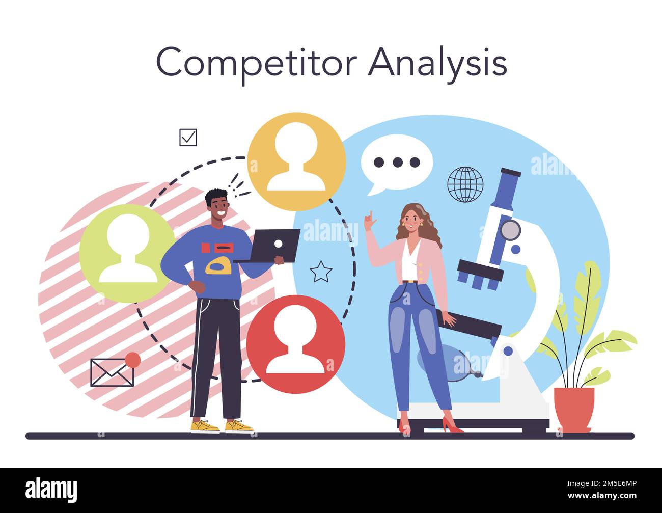 Start up running concept. Competitor search and analysis. Market ...