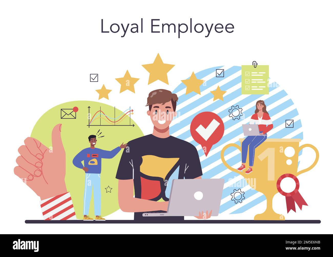 Employee loyalty concept. Corporate culture and relations. Staff ...