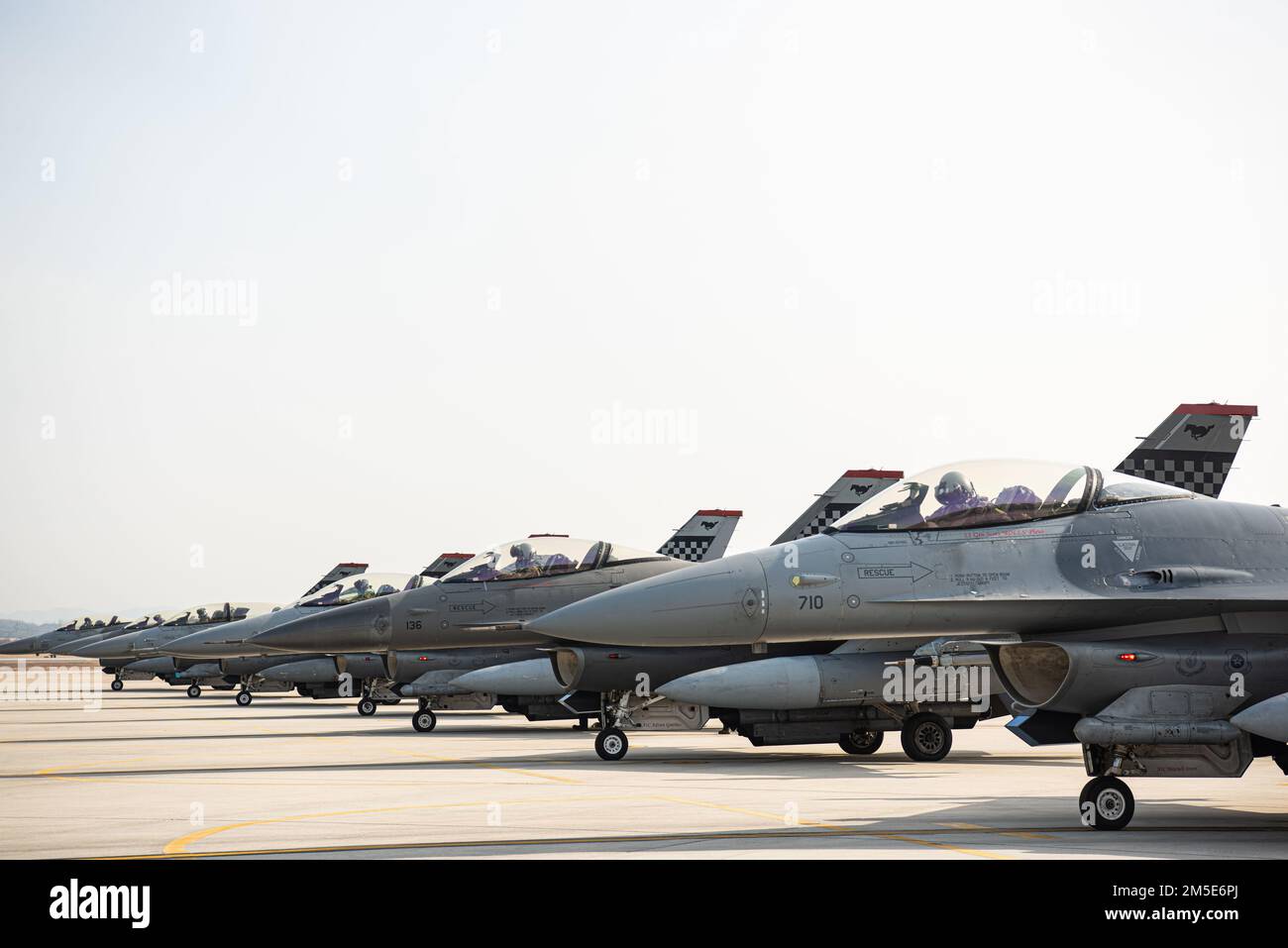 F-16 Fighting Falcon pilots with the 36th Fighter Squadron line up for ...