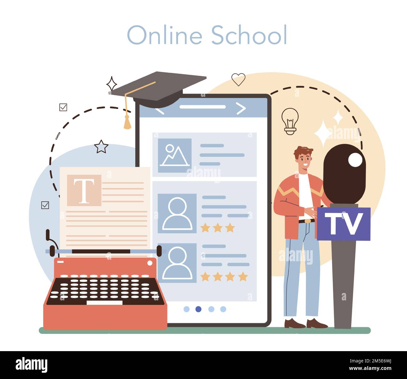 School reporter interview Cut Out Stock Images & Pictures - Alamy