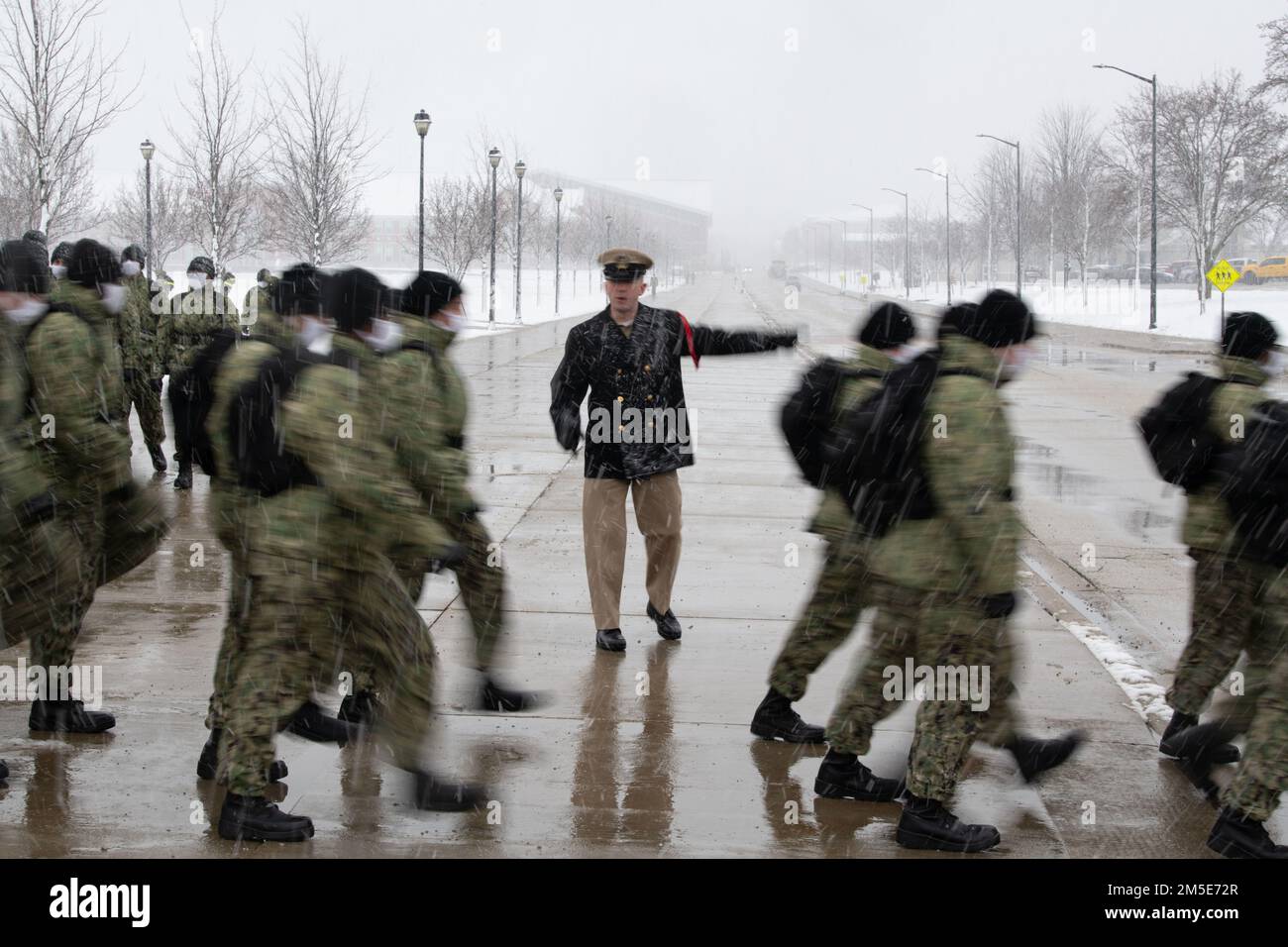 A chief recruit division commander directs a recruit division at ...