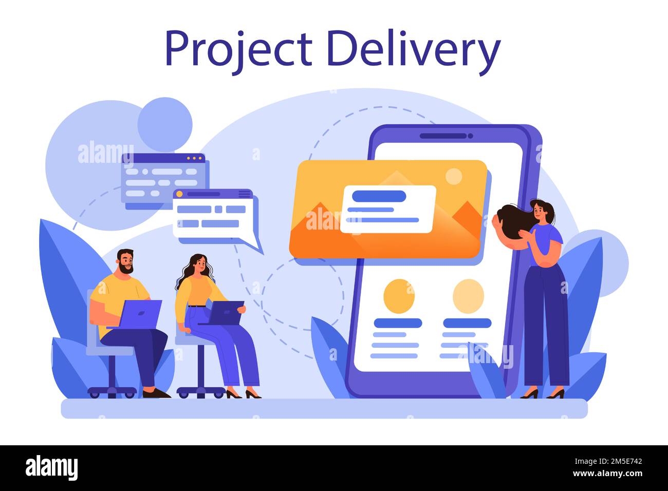 Business project delivery concept. Project development and presentation ...