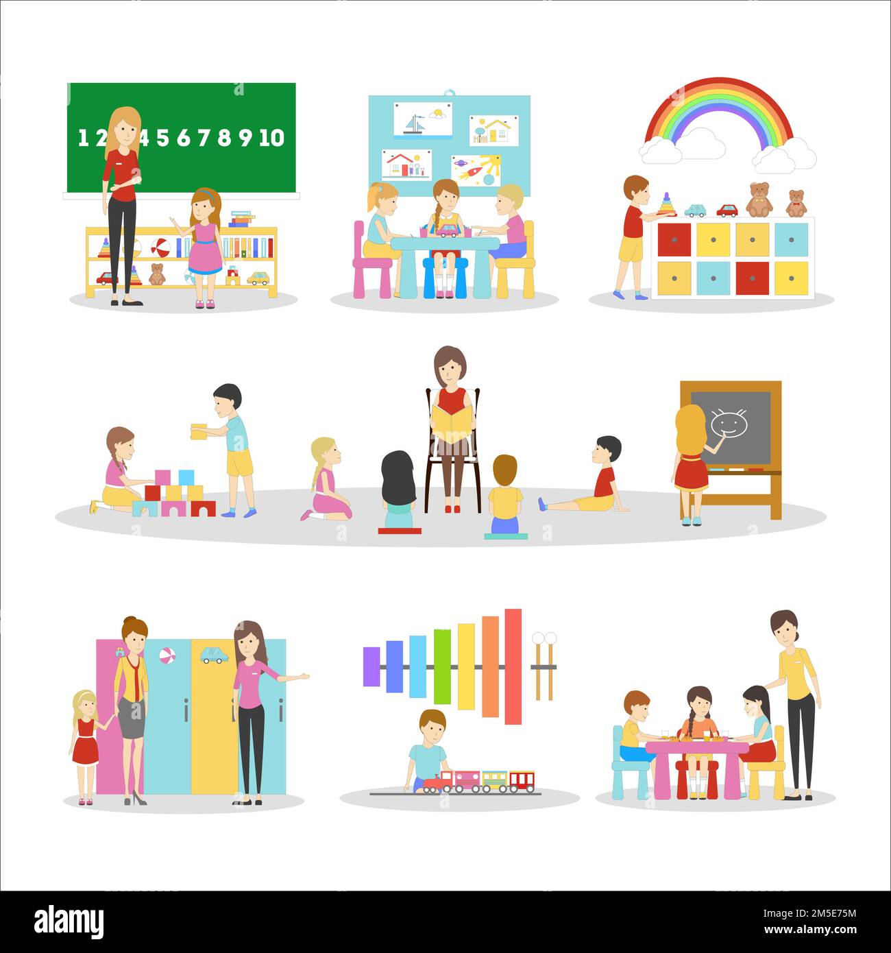 Classroom games illustration Stock Vector Images - Alamy