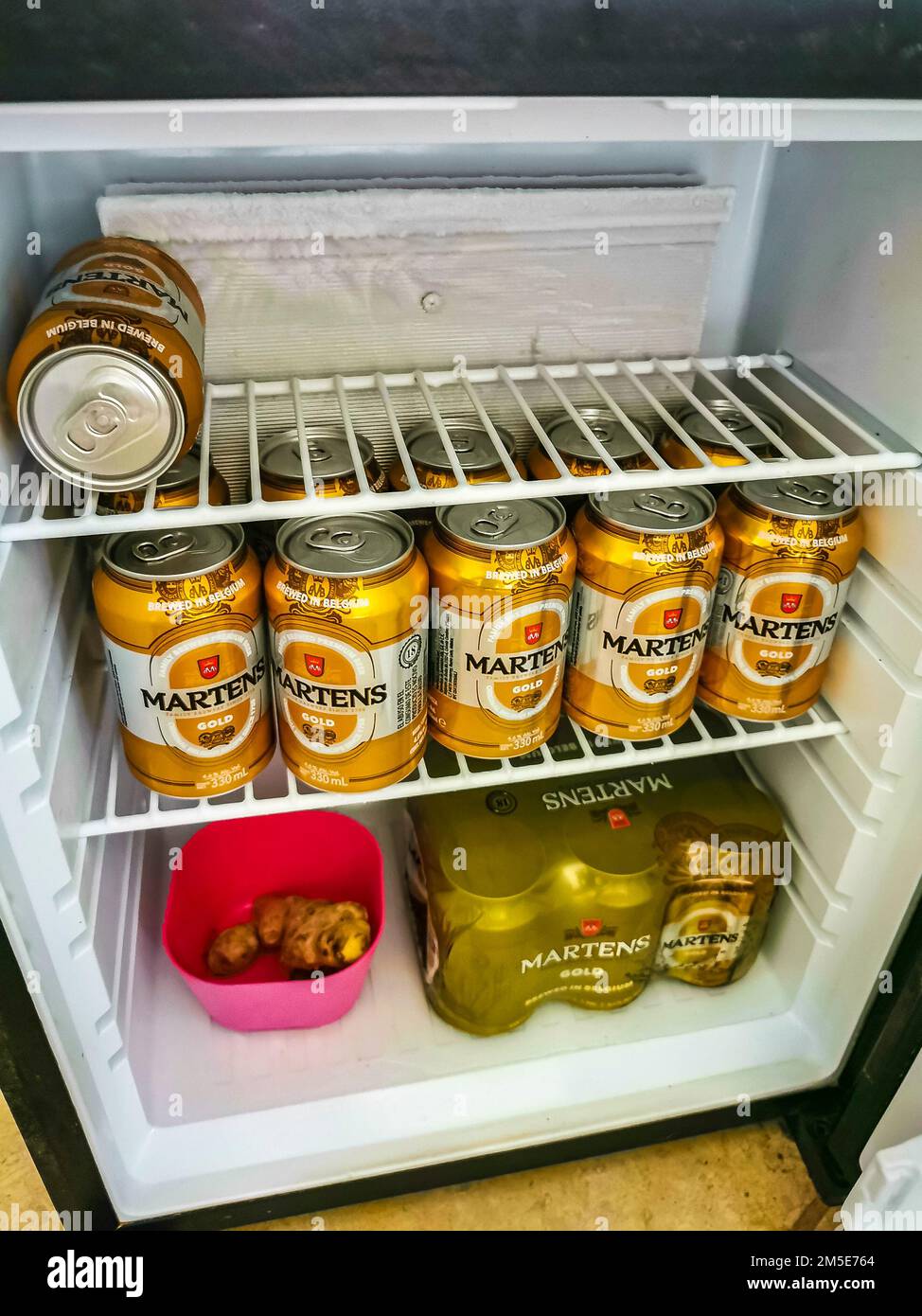 Martens beer belgium beers many golden cans in Playa del Carmen Mexico ...