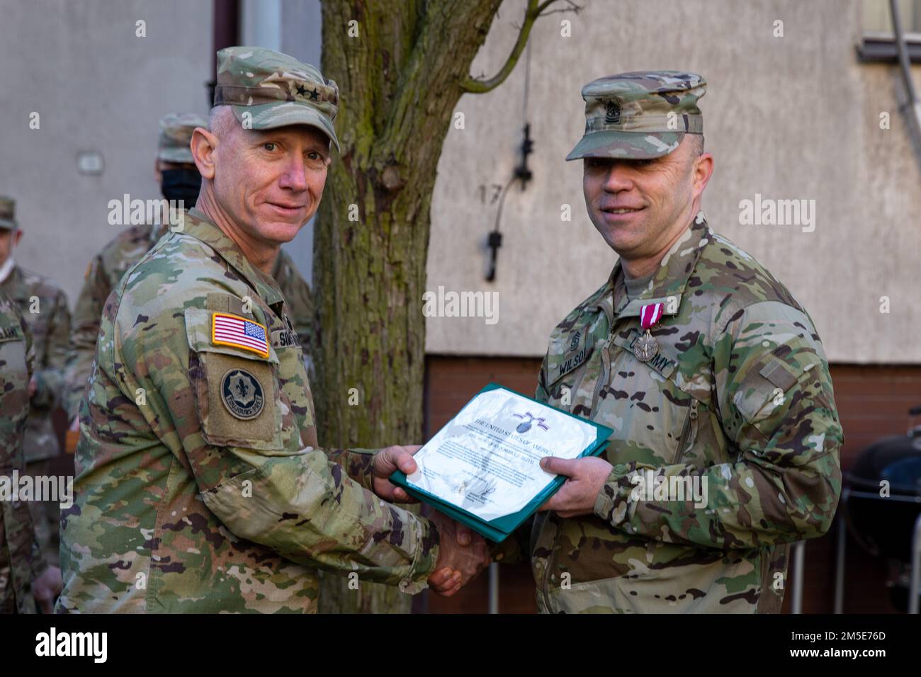 Sgt. Maj. Robert S. Wilson, outgoing 1st Infantry Division Forward ...