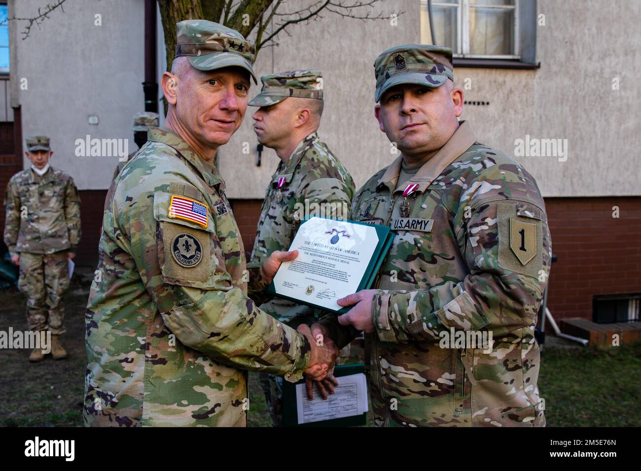 Sgt. Maj. David M. Pelham, outgoing 1st Infantry Division Forward ...