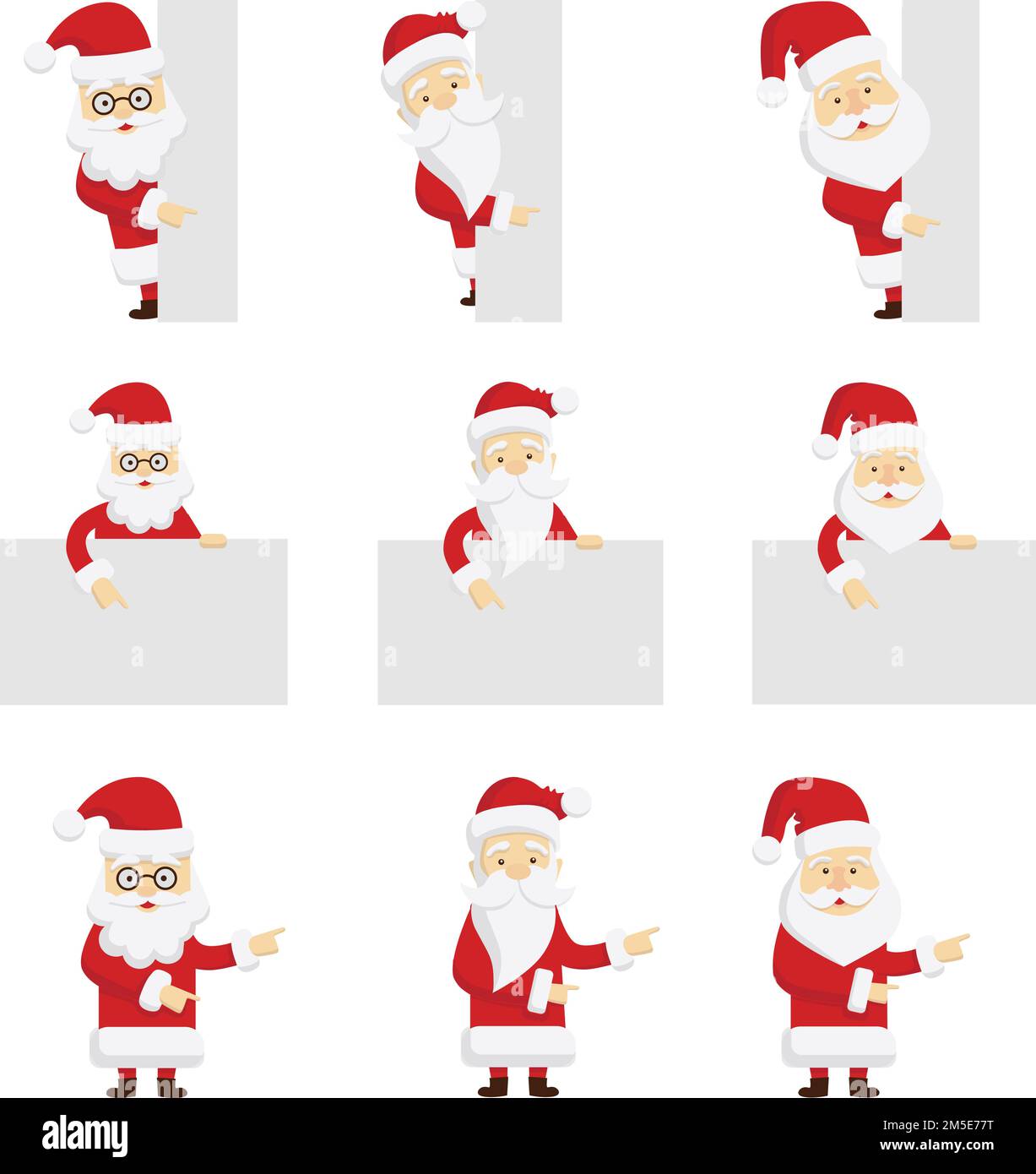 Santa Claus template set. Isolated Santa with template space for text ...