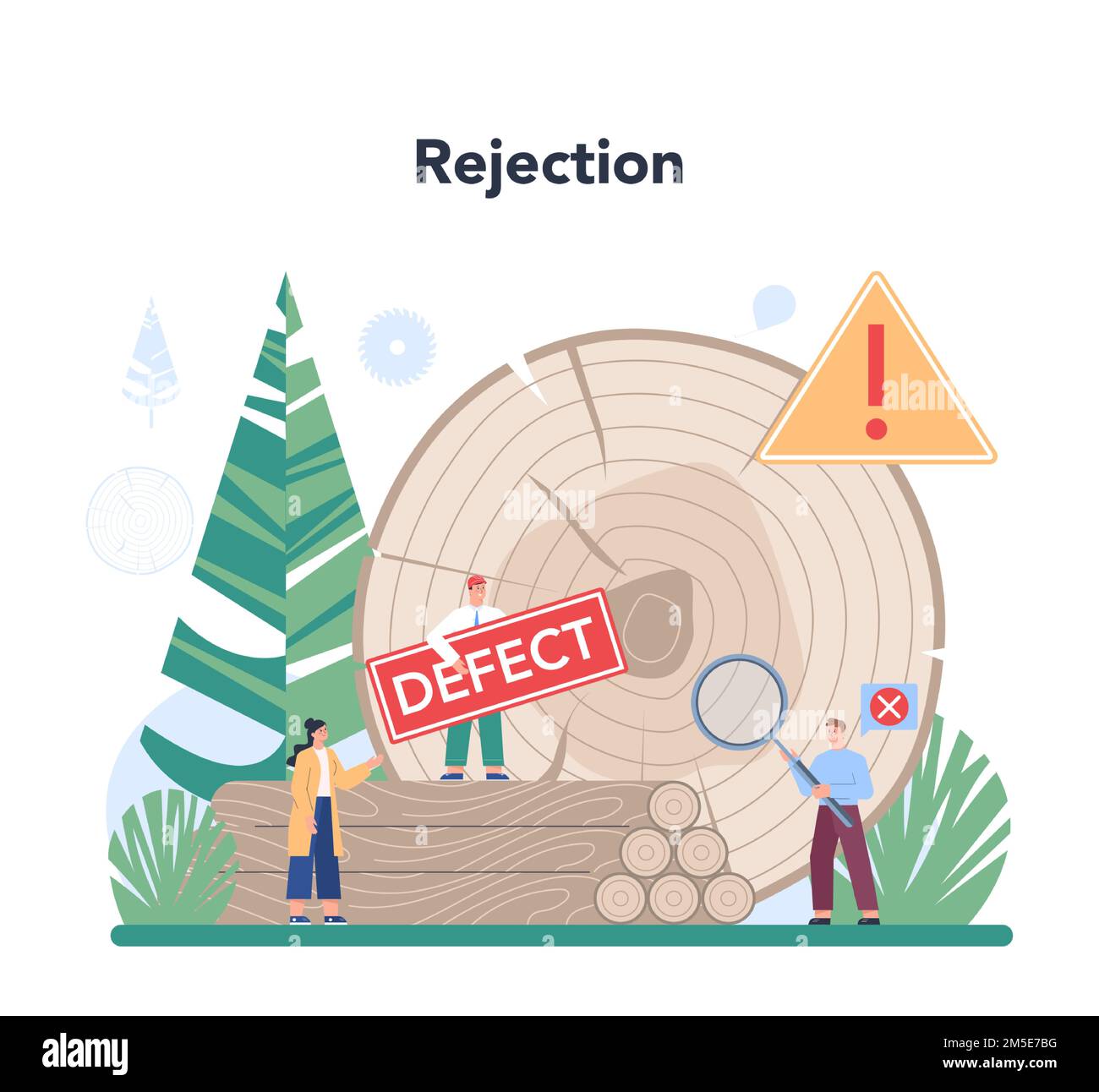 Wood industry concept. Frame saw operator as a forestry production line ...