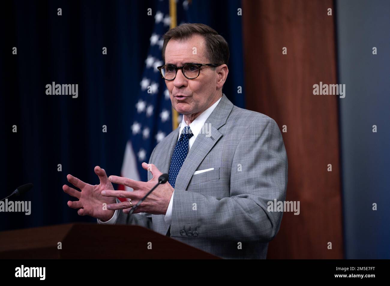 Pentagon Press Secretary John F. Kirby holds a press briefing at the ...