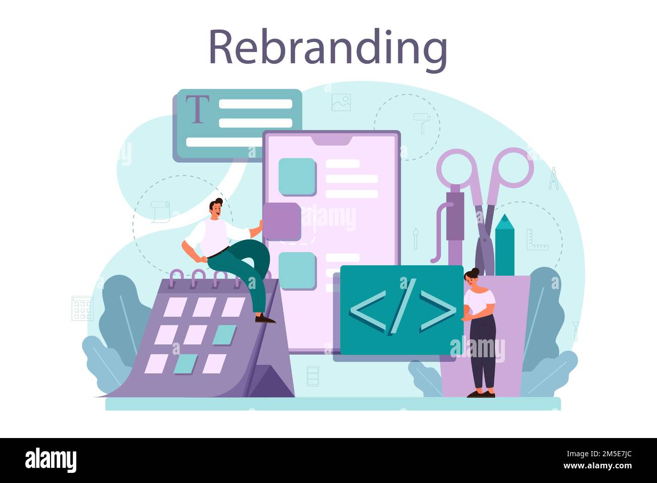 Rebranding concept. Rebuilding marketing strategy and design of a ...