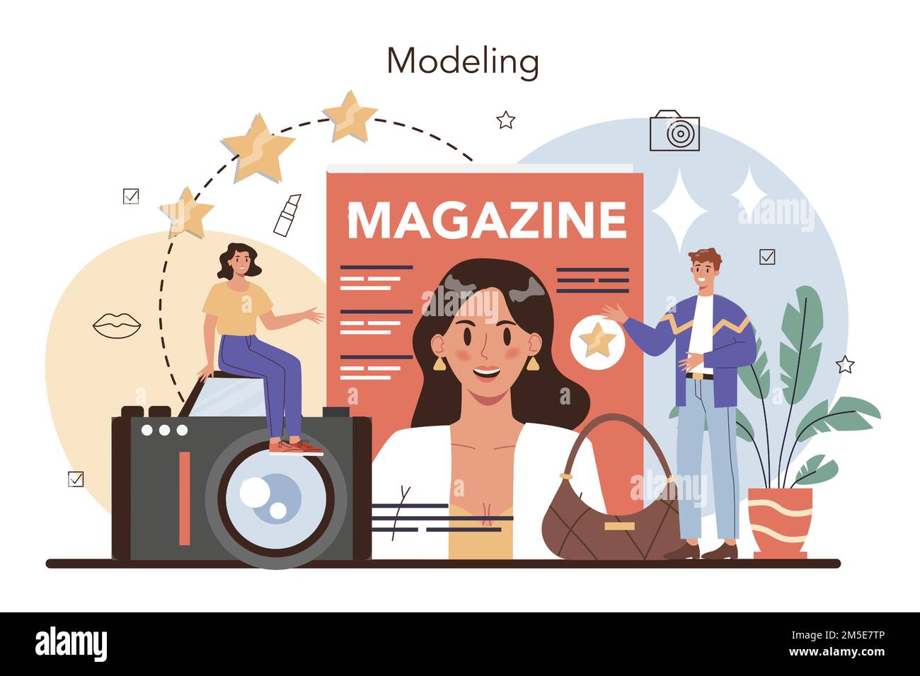 Fashion model concept. Man and woman represent new clothes at a fashion ...