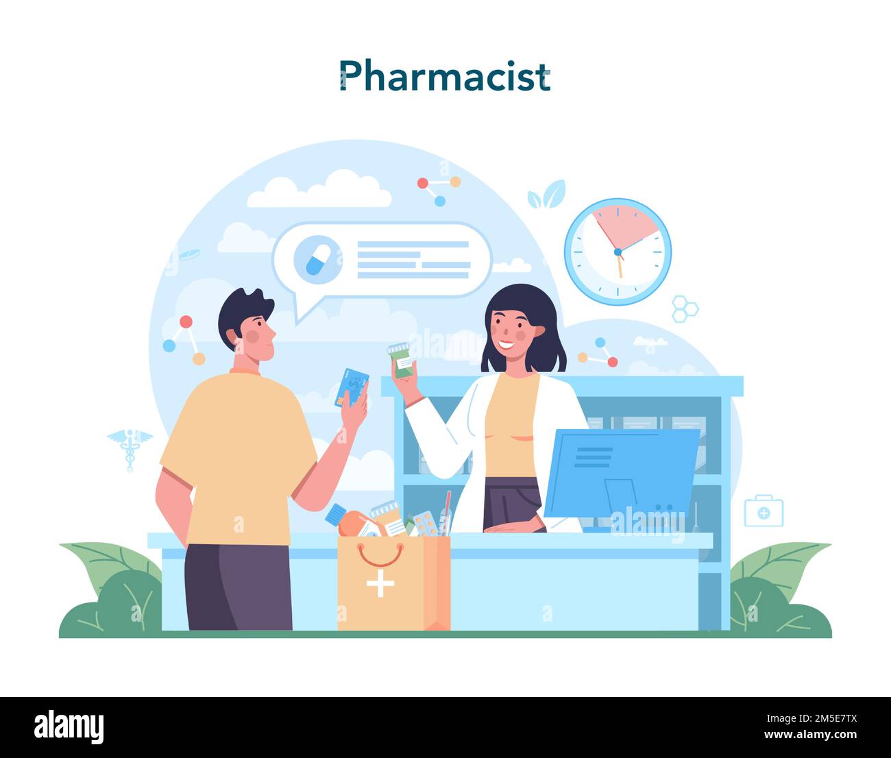 Pharmacy preparing drug in hospital Stock Vector Images - Alamy