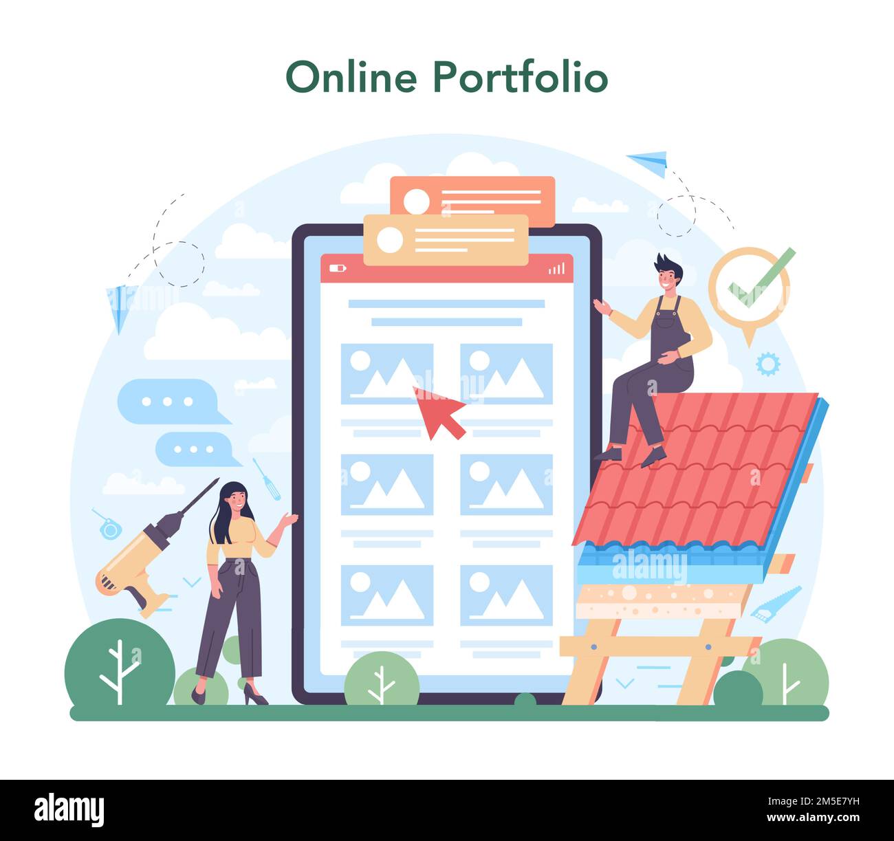 Applying insulation Stock Vector Images - Alamy