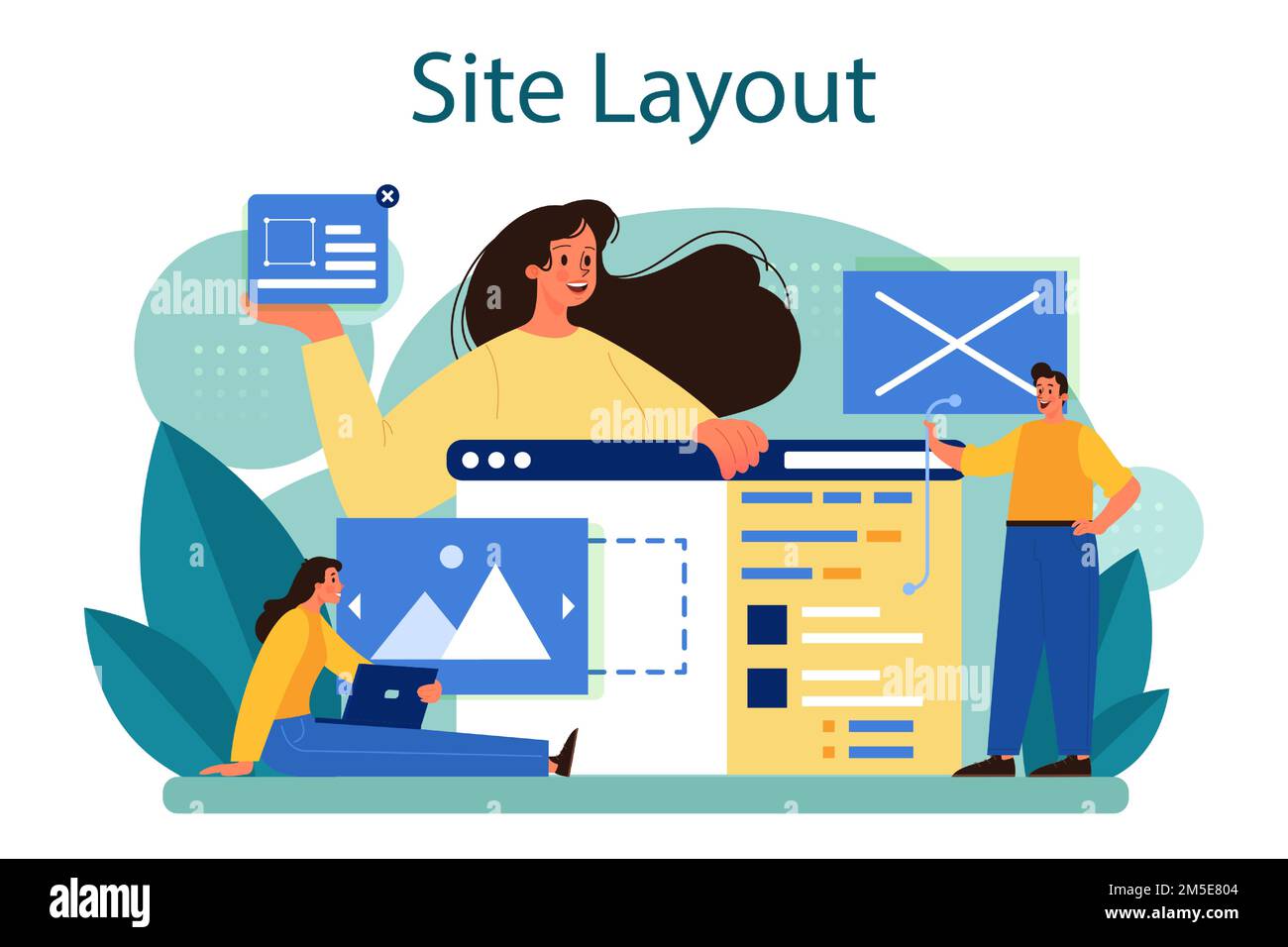 Website layout concept. Web development, mobile app design and ...