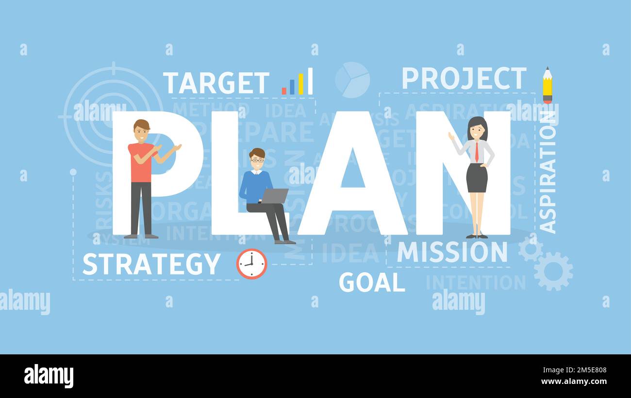 Plan concept illustration. Idea of managing time and actions Stock ...
