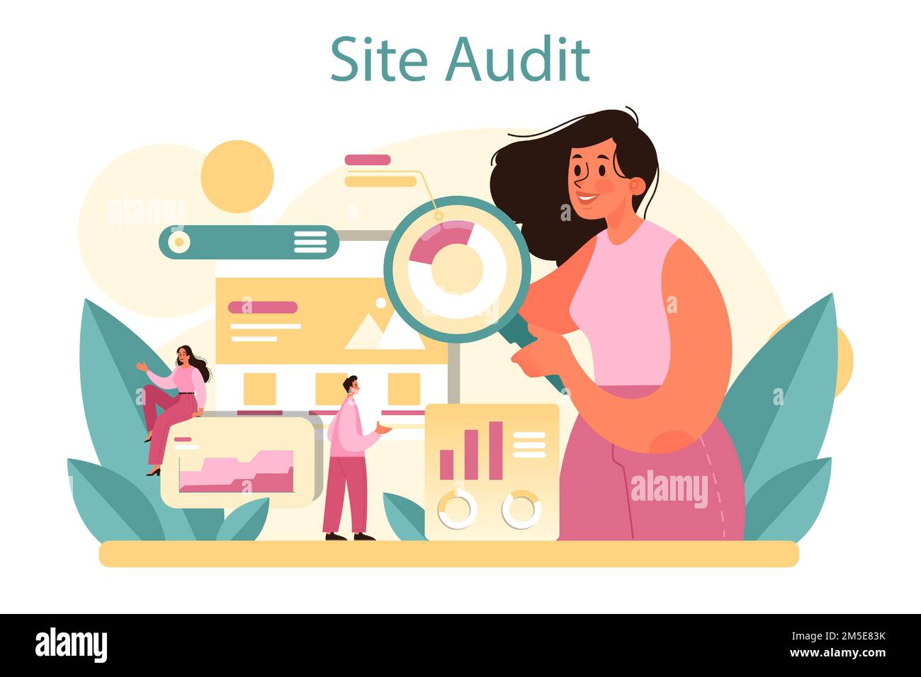 Website audit concept. Web page analysis of website's visibility in ...