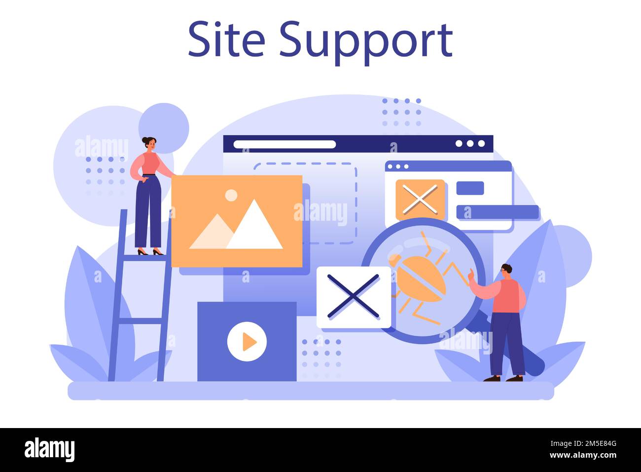 Website technical support concept. Idea of web page diagnostic service ...