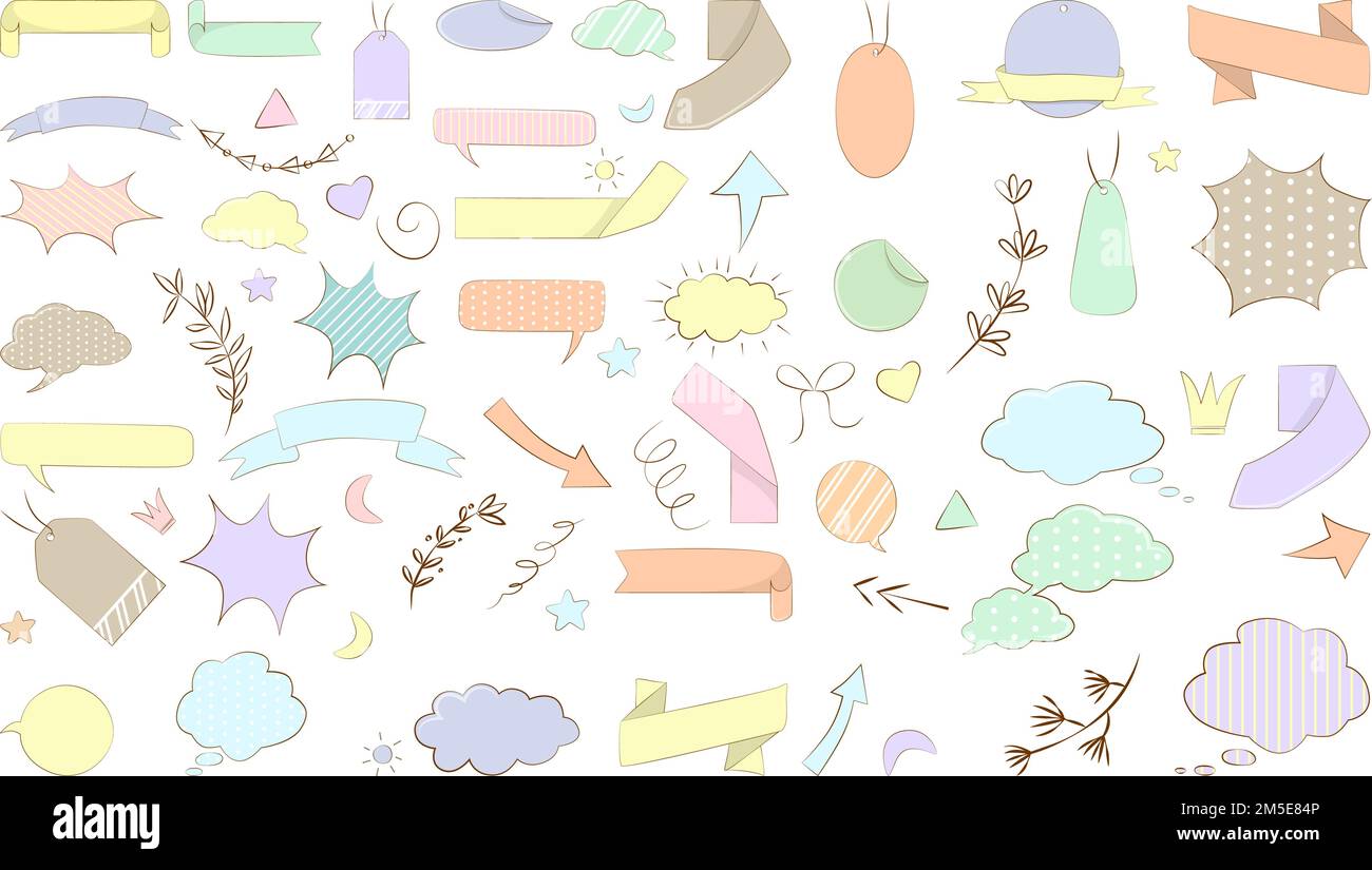 Set of frames and borders, dividers. Cute cartoon frames for the text ...