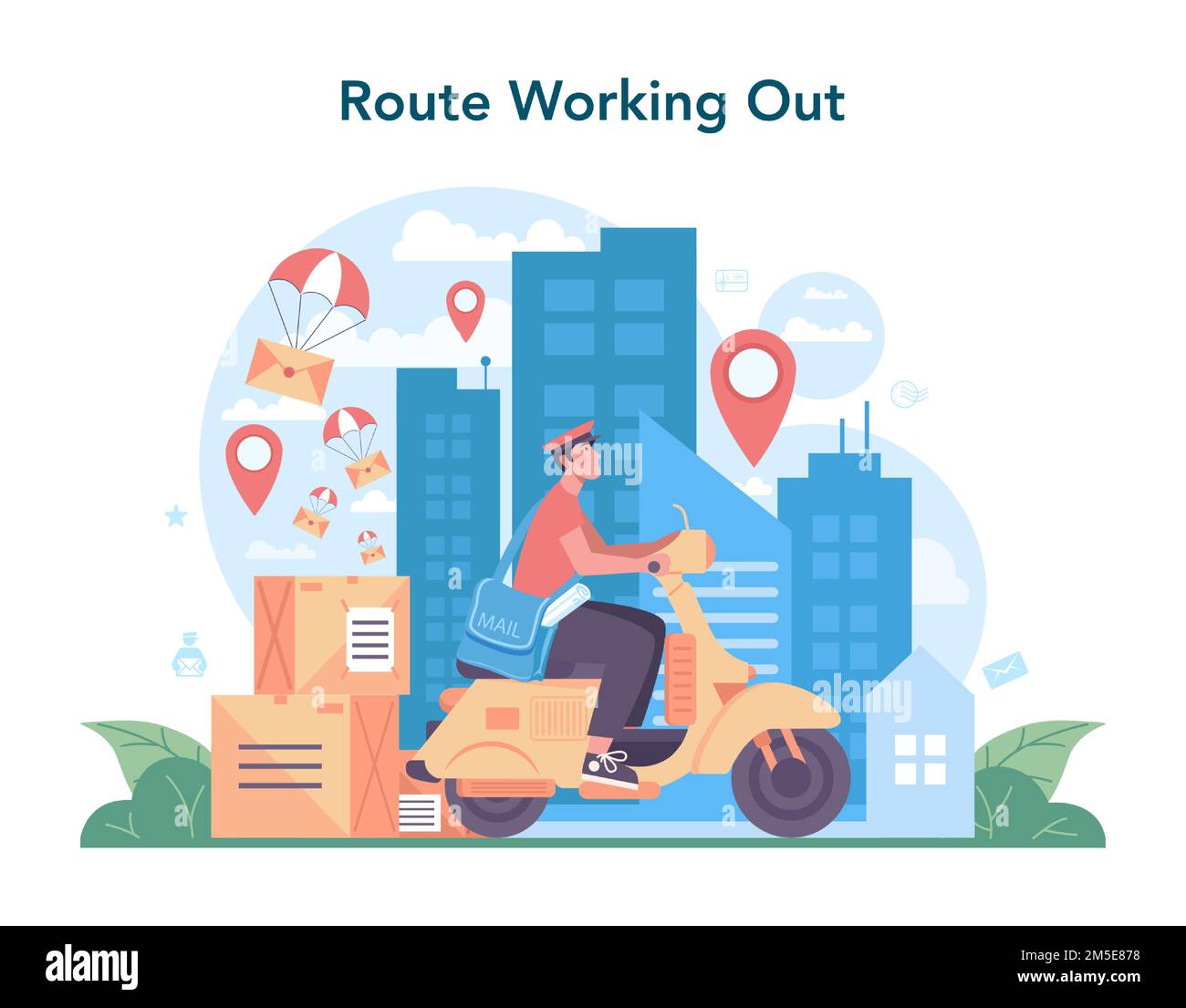 Postman profession. Post office staff providing mail service, accepting ...