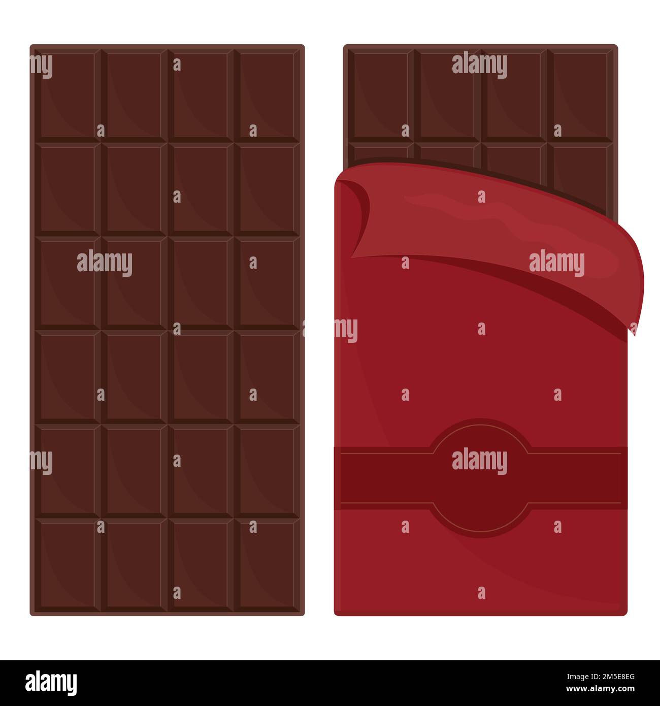 Large chocolate bar in a package, color isolated vector illustration in ...