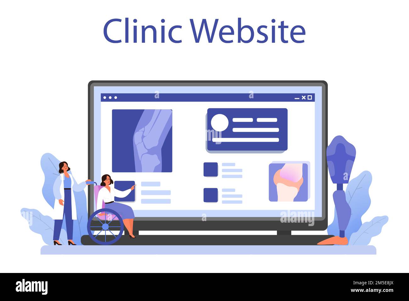 Orthopedics doctor web banner or landing page. Idea of joint and bone ...