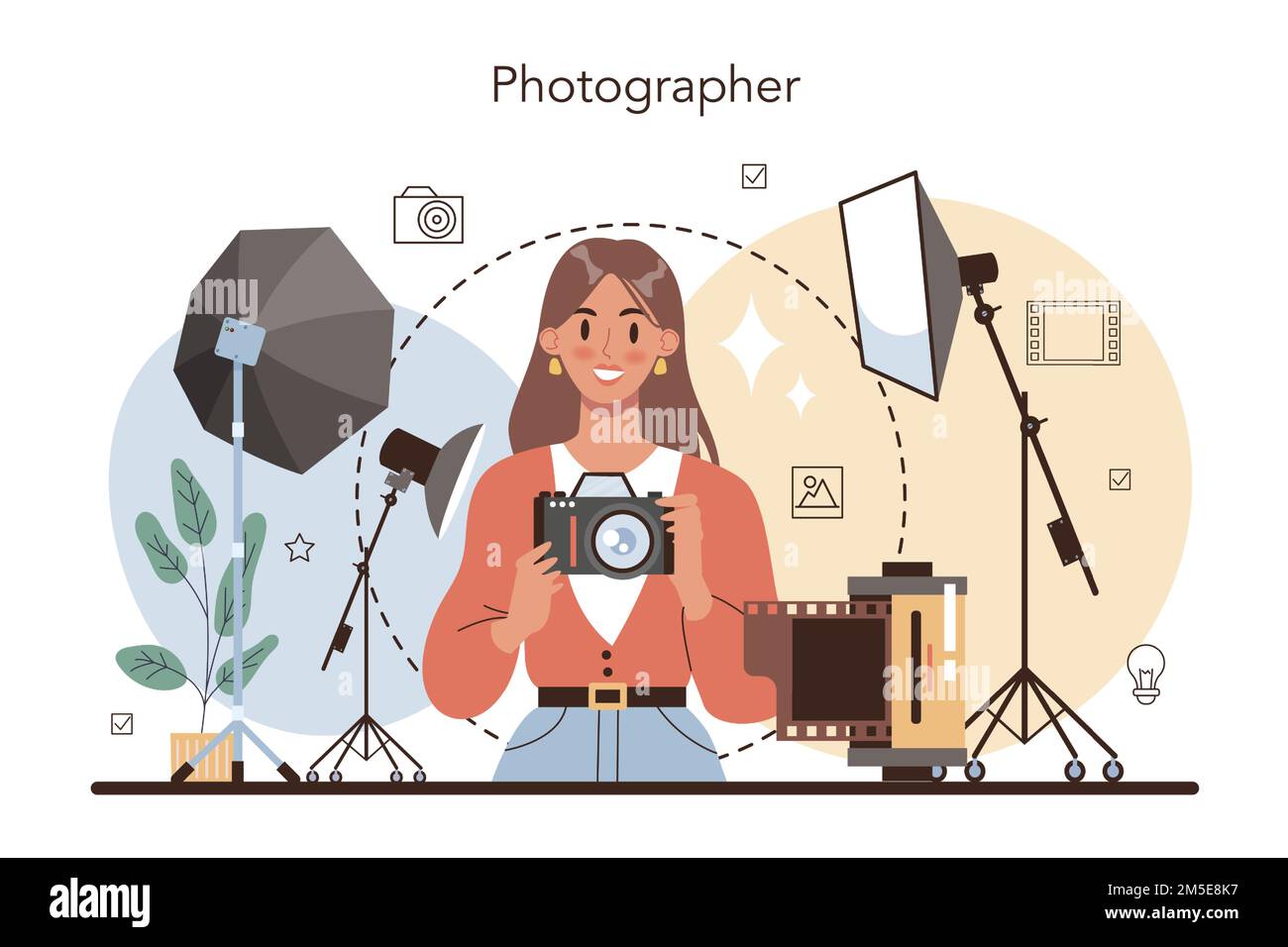 Photographer concept. Professional photographer with camera taking ...