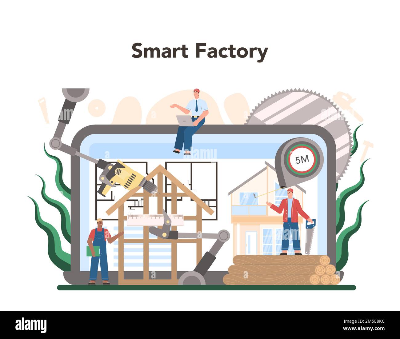 Timber industry and wood production online service or platform. Logging ...