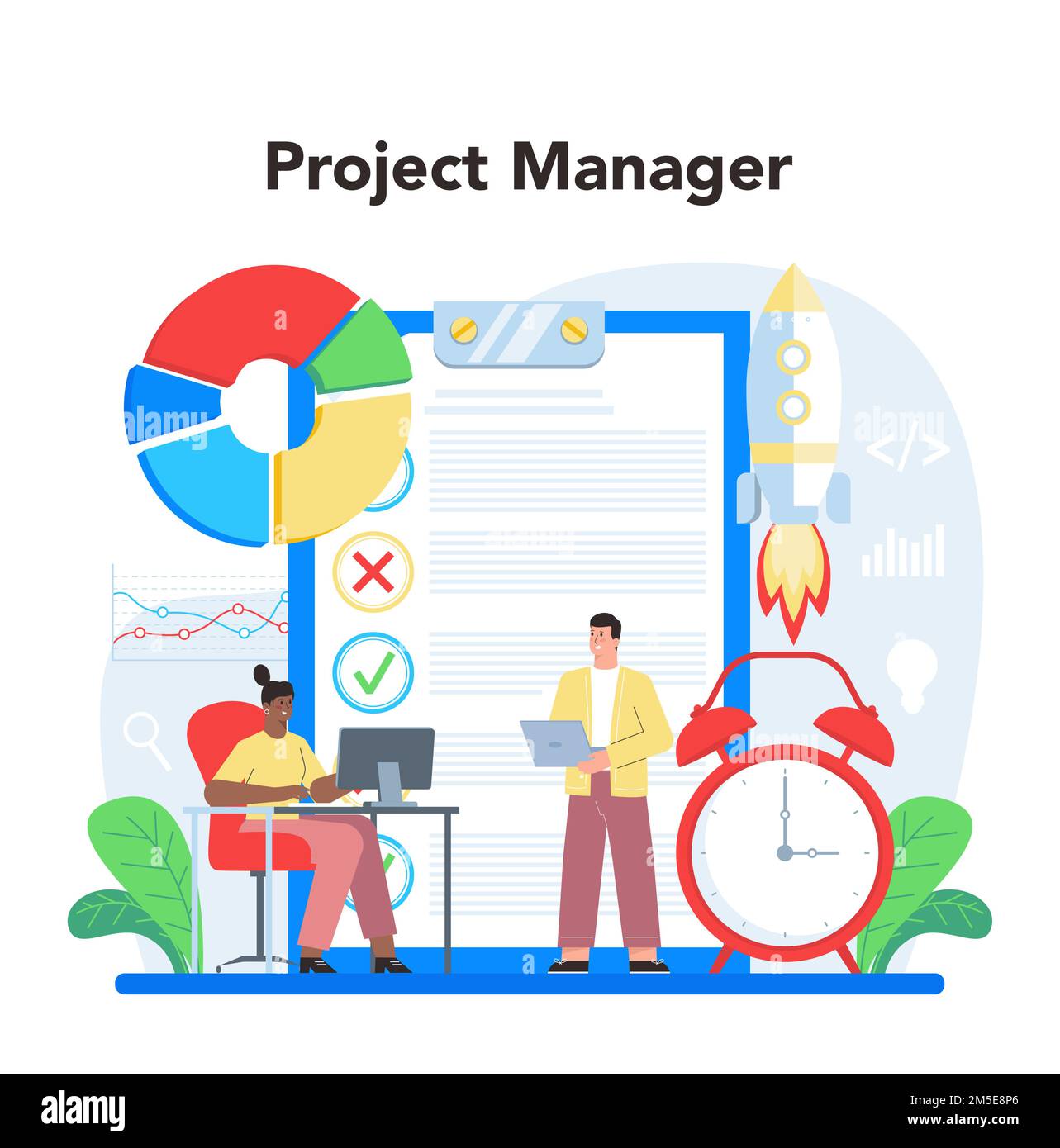 Project management concept. Successful strategy planning, motivation ...